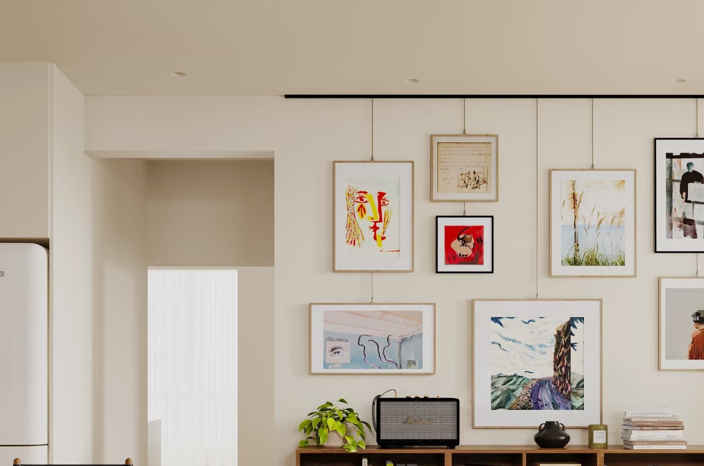 JUNMORE Complete Picture Hanging Systems with Rails, Cables & Hooks