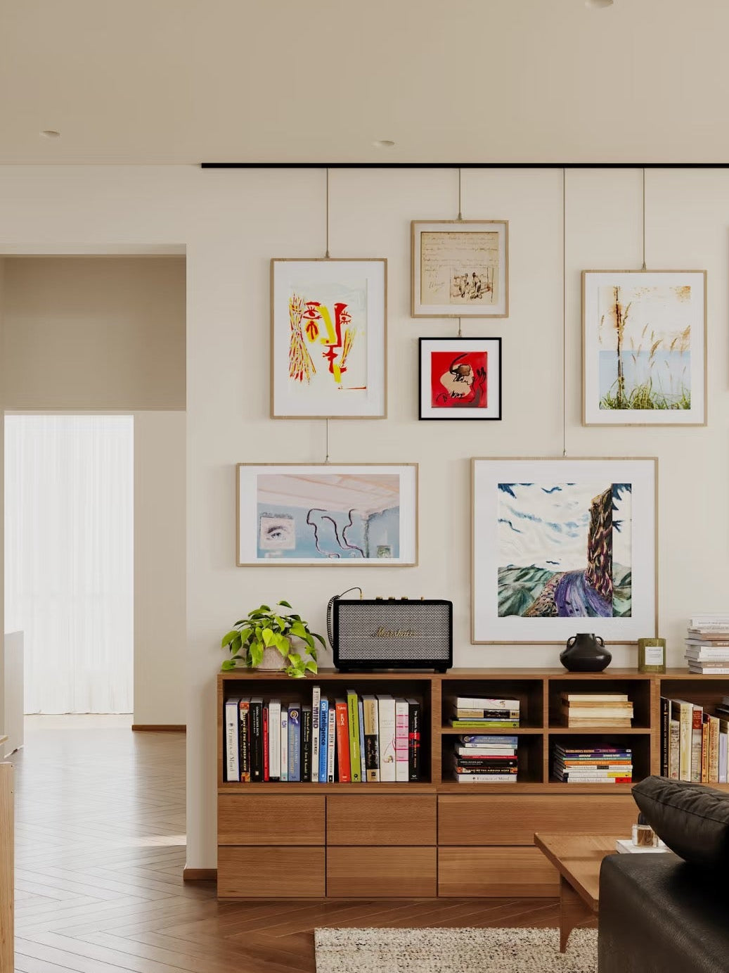 JUNMORE Complete Picture Hanging Systems with Rails, Cables & Hooks